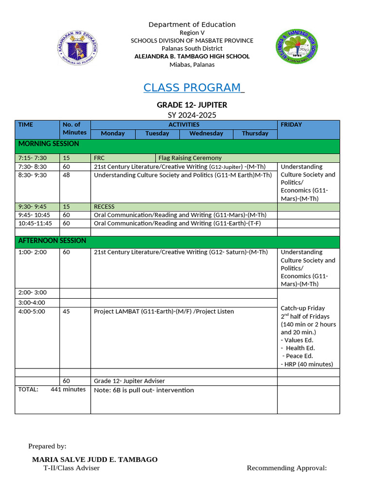CLASS Program-SHS JUDD | PDF | Astronomy | Planetary Science