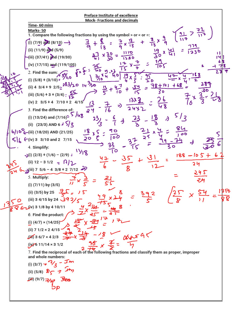 Difference of Fractions Calculation | PDF