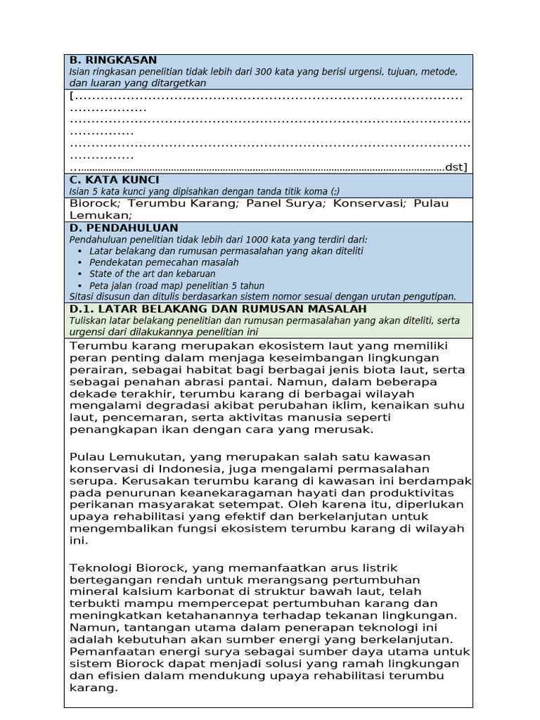 Isian Substansi Revisi Proposal Penelitian Dasar (PDP Affirmasi, PDP ...