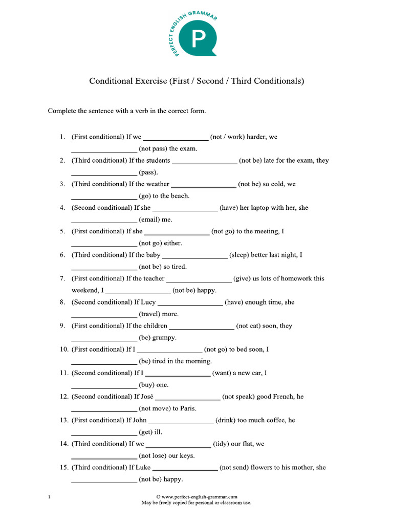 Conditionals Exercises | PDF