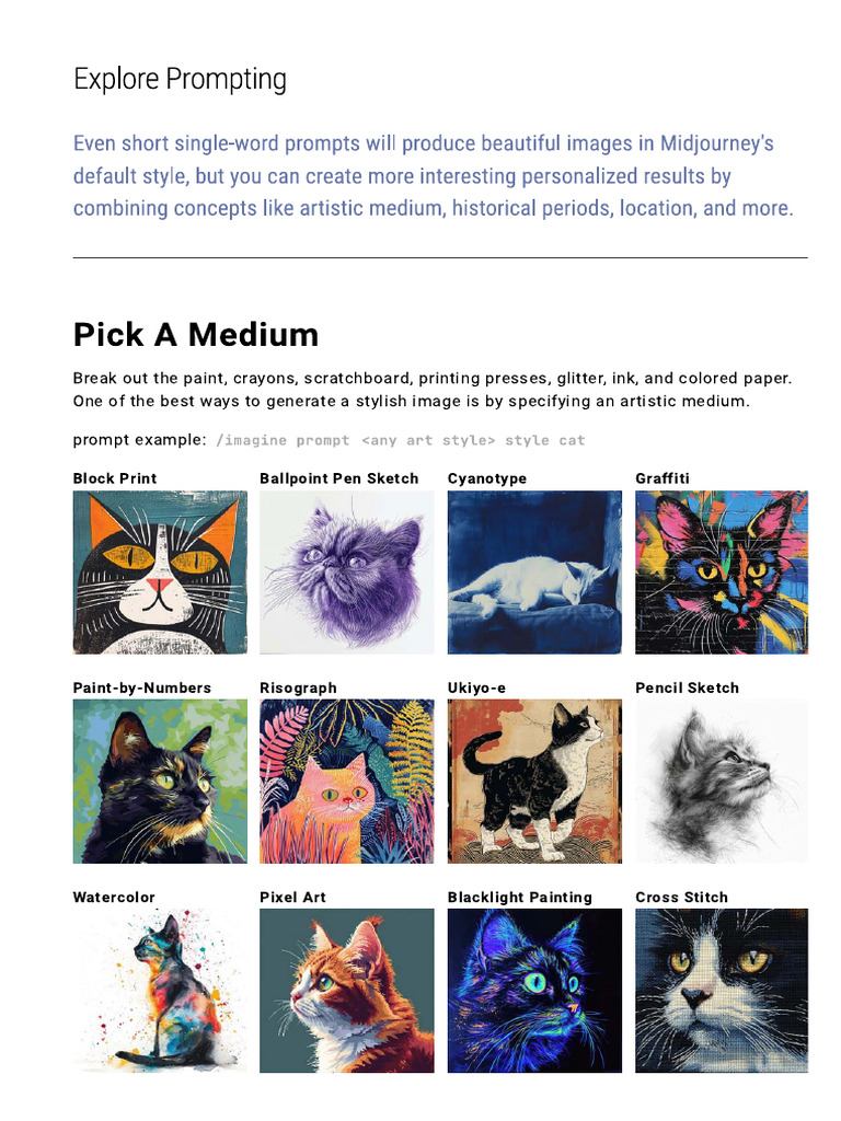 Explore Midjourney Prompting | PDF