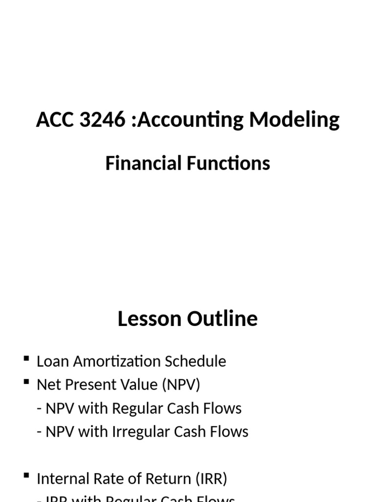Financial Functions 2022 | PDF | Internal Rate Of Return | Net Present Value