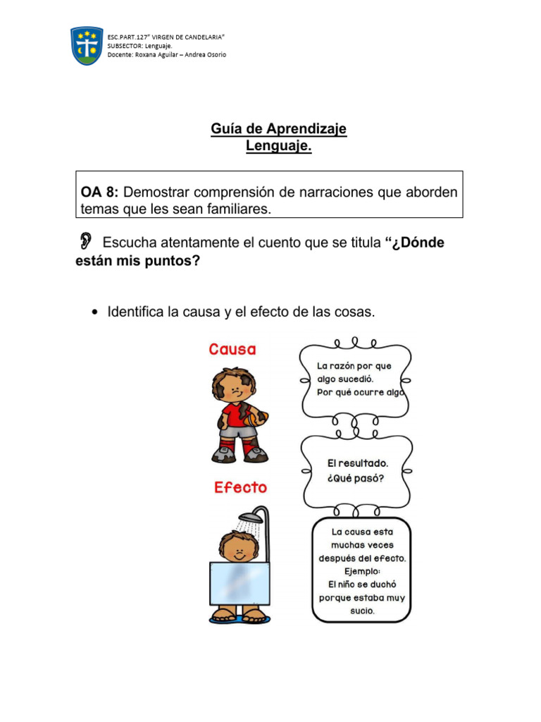 Guía de Comprensión Causa y Efecto | PDF