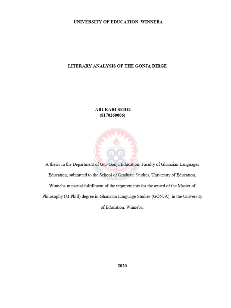 Literary Analysis of The Gonja Dirge-1 | PDF | Funeral | Death
