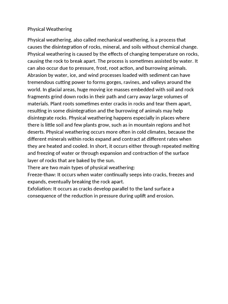 Understanding Physical Weathering Processes | PDF