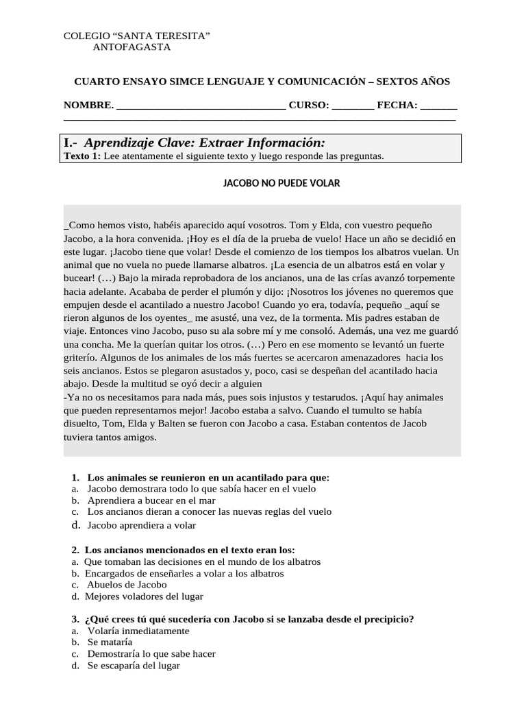 Tercer Ensayo Simce Lenguaje Sexto | PDF | Residuos