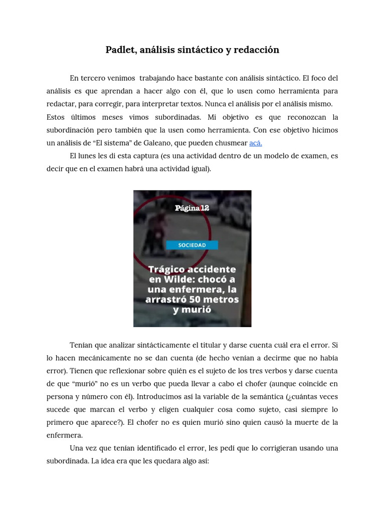 Análisis sintáctico para mejorar redacción | PDF