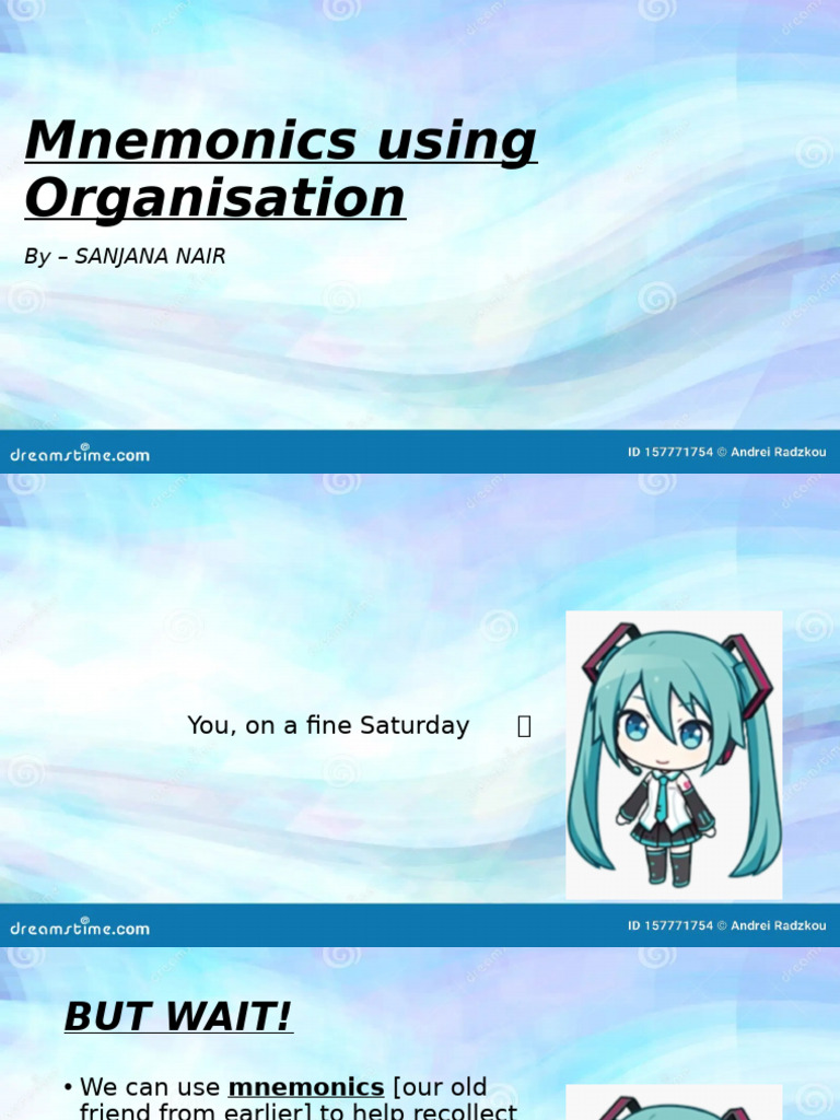 NCERT CLASS 11 - CHAPTER 7 MEMORY - Mnemonics Using Organisation | PDF | Memory | Recall (Memory)