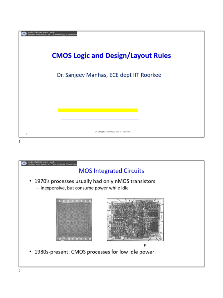 Lec CMOS Logic and Layout Rules | PDF | Cmos | Logic Gate