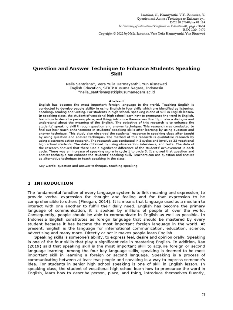 Nella SantrisnaPBI - 20188100036 - 78-84 | PDF | Teachers | Learning