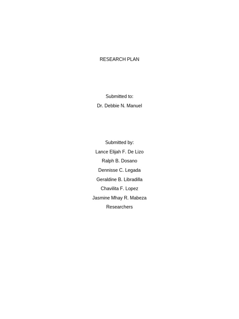 RESEARCH-PLAN_G4-1 | PDF | Survey Methodology | Entrepreneurship RESEARCH-PLAN_G4-1 | PDF | Survey Methodology | Entrepreneurship