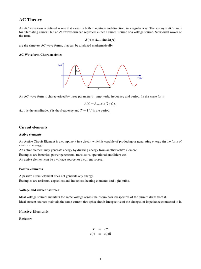 AC Theory | PDF | Electrical Impedance | Electrical Network