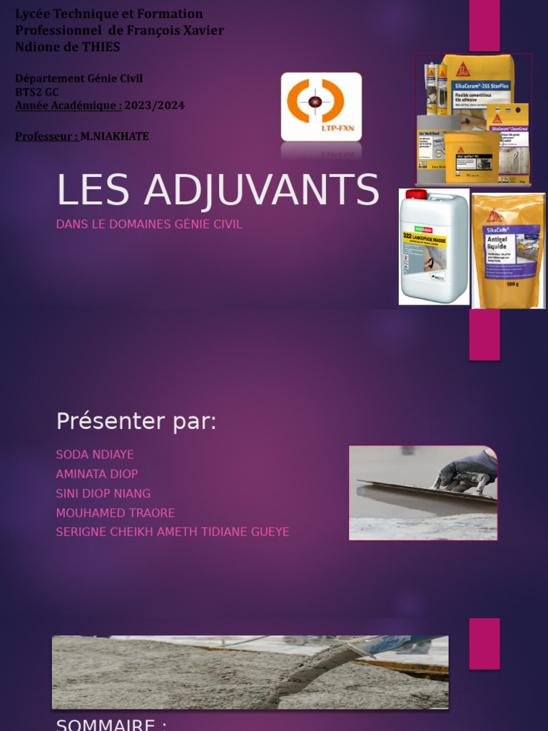 g6, Exposée Sur Les Adjuvants | PDF | Béton | La nature