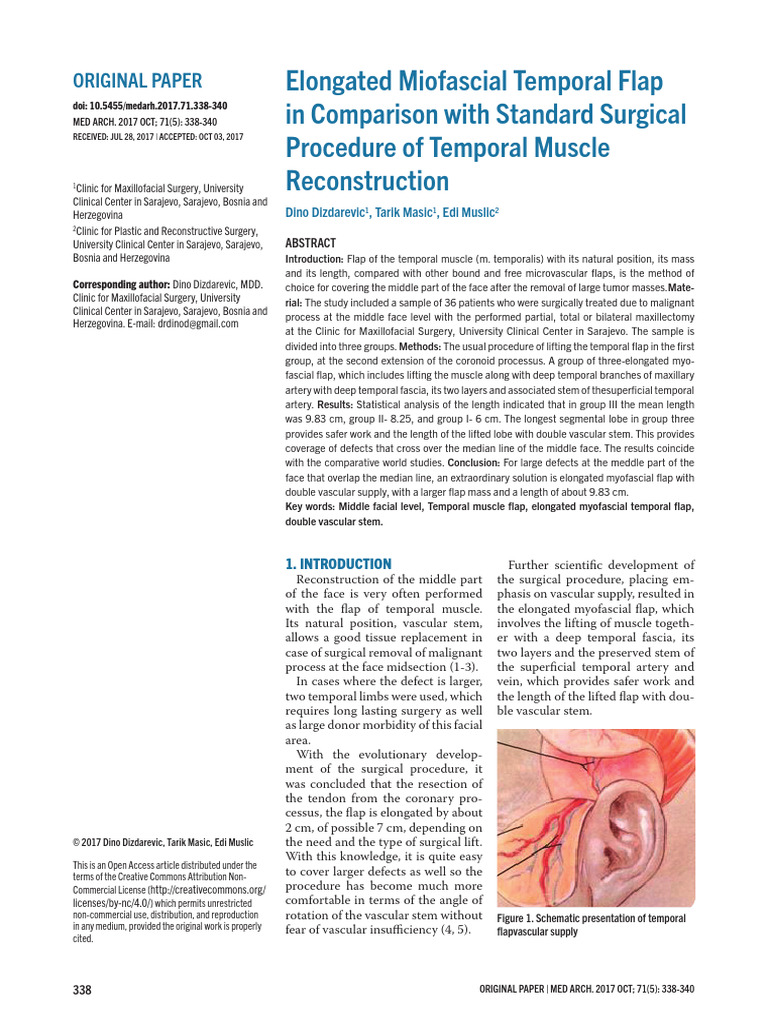 Elongated Myofascial Temporal Flap Study | PDF | Surgery | Oral And ...