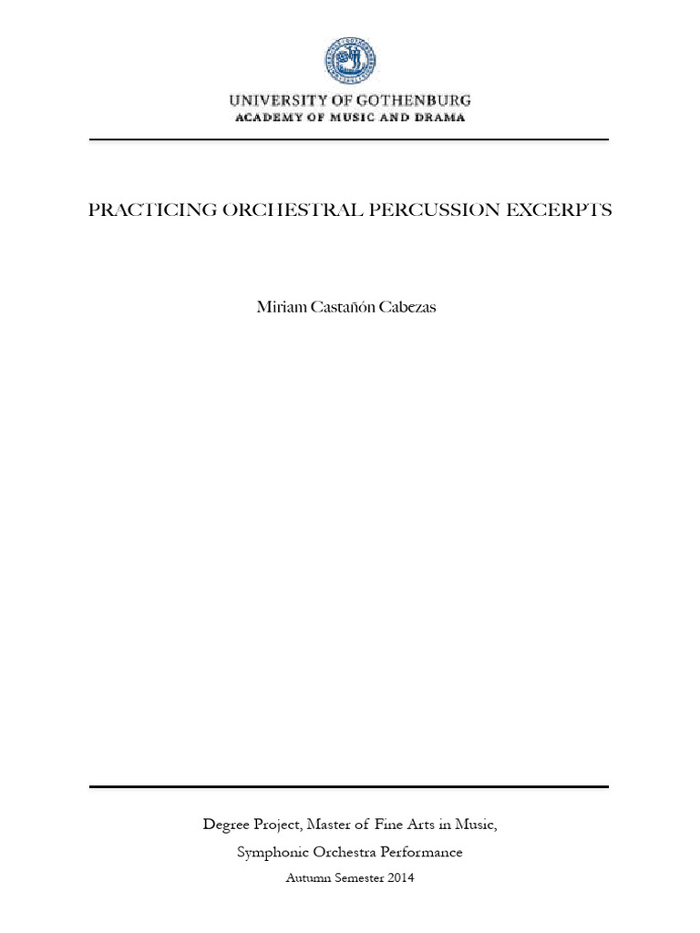 Practicing Orchestral Percussion Excerpt | PDF | Orchestras | Classical ...
