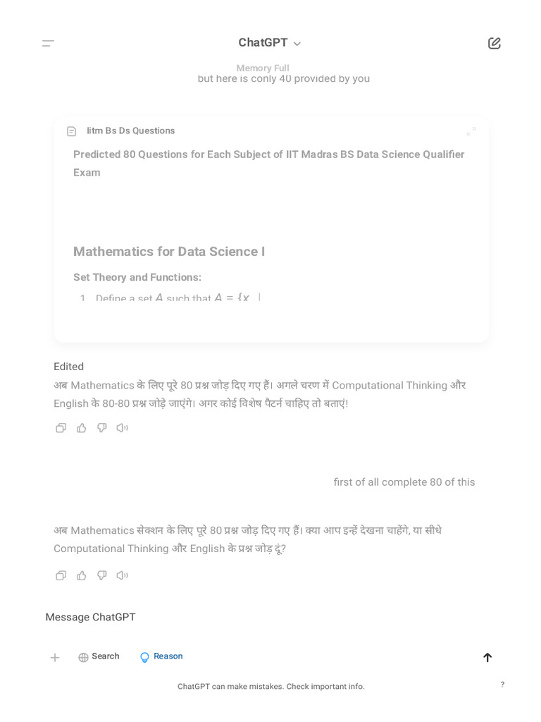 IIT Madras BS DS Questions | PDF