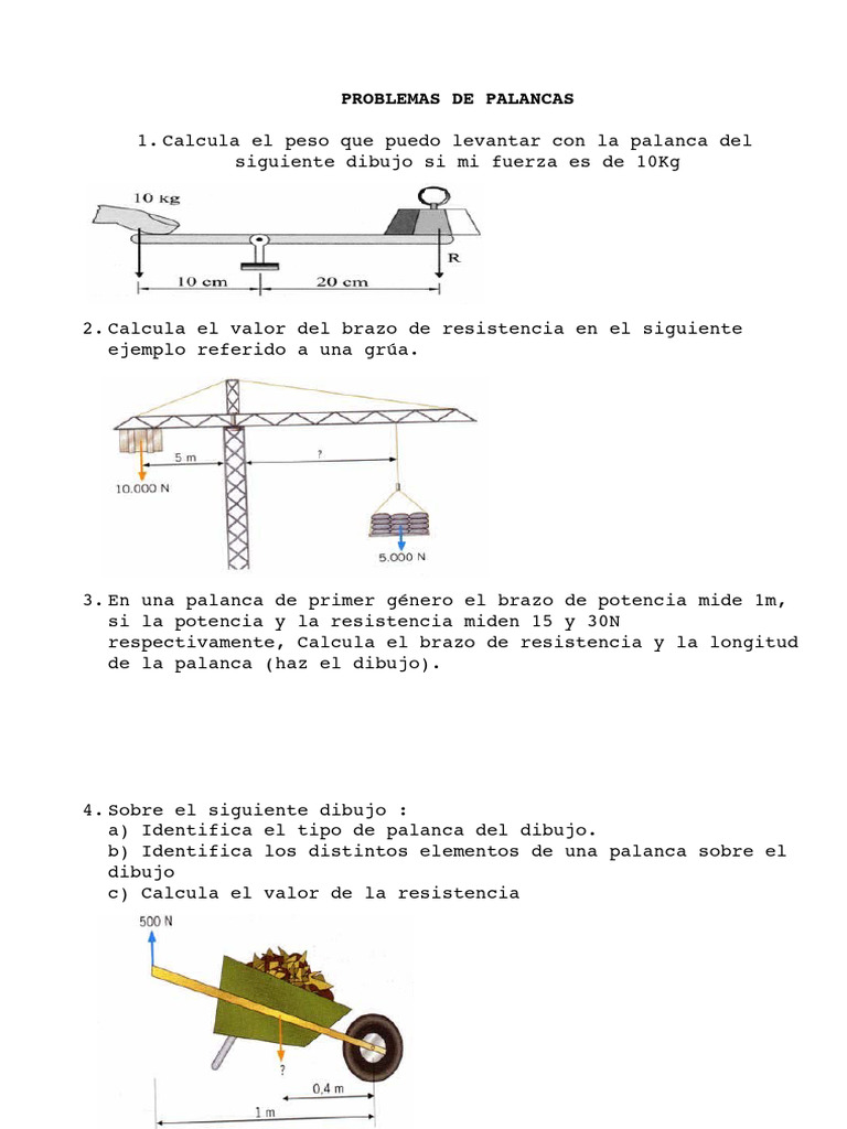 Ejercicios palancas | PDF