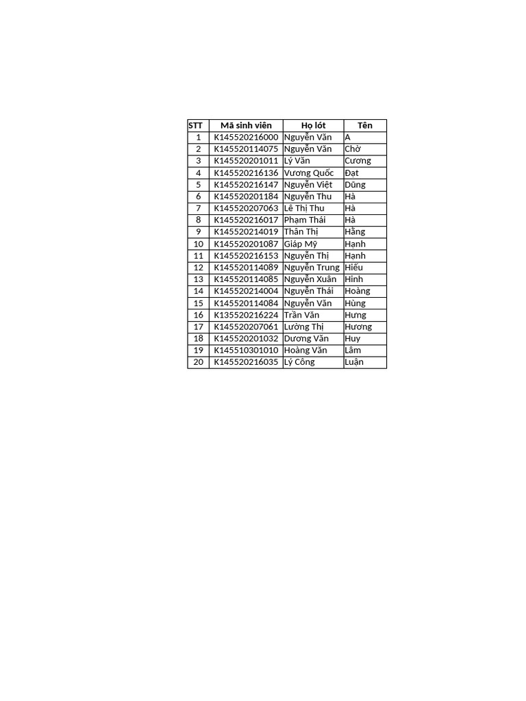 Bt Excel Lương Đức Trungk225510201060 | PDF