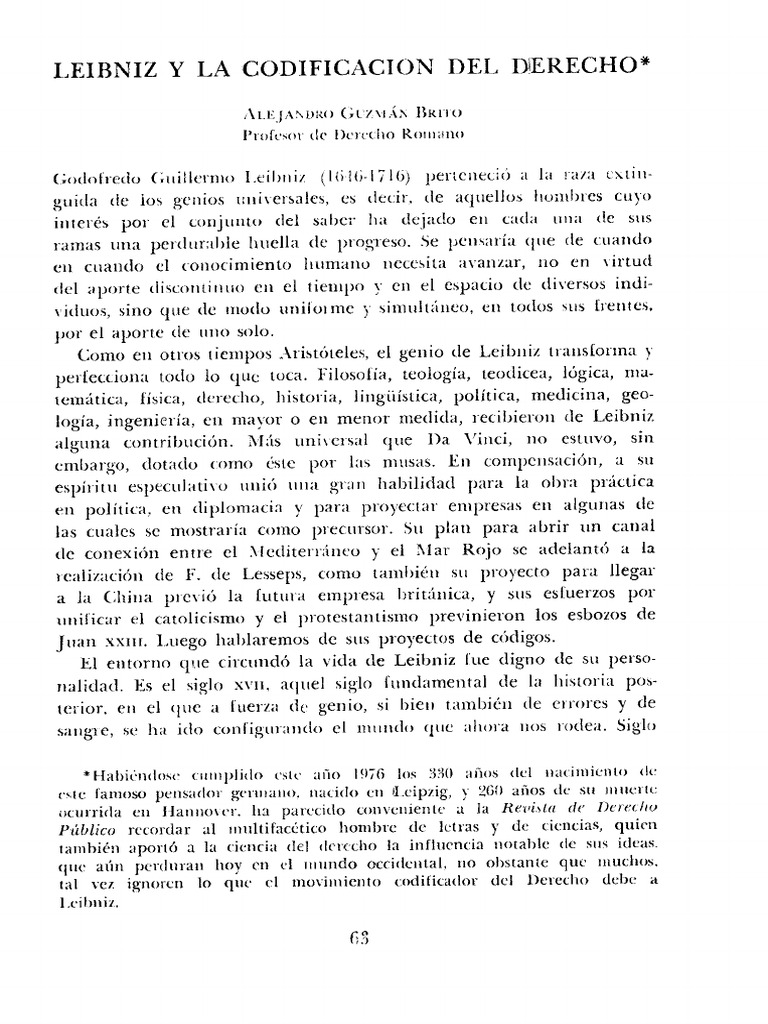 8 Leibniz y La Codificacion Del Derecho | PDF