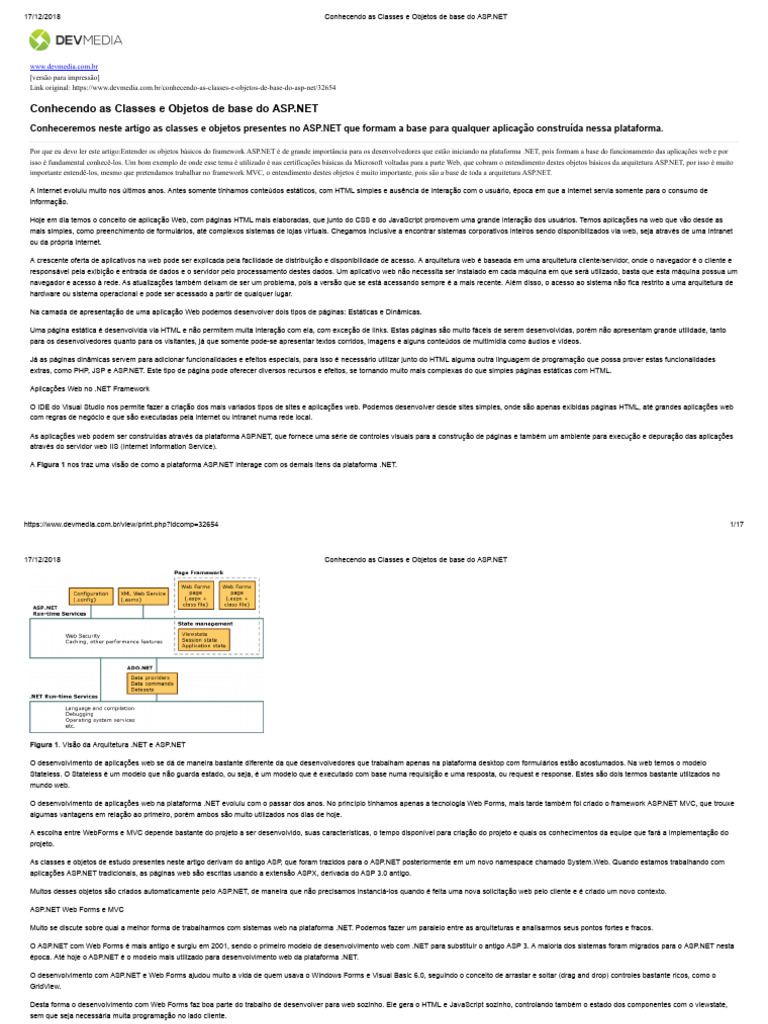 41 - Conhecendo as Classes e Objetos de base do ASP.NET | PDF | Rede mundial de computadores ...