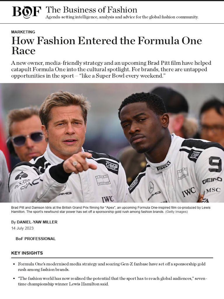 How Fashion Entered The Formula One Race - BoF | PDF | Formula One ...