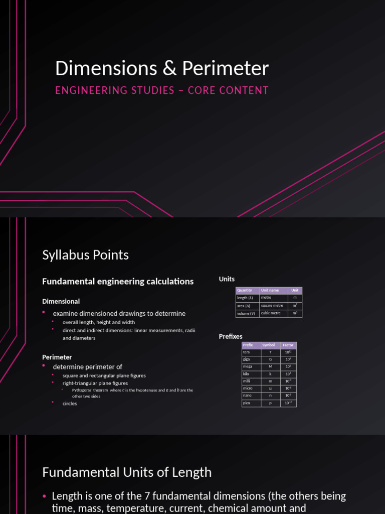 07 - Dimensions & Perimeter | PDF | Length | Area
