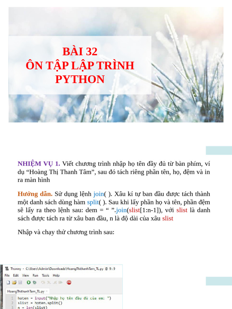 32. BÀI 5.32. Ôn tập lập trình Python | PDF