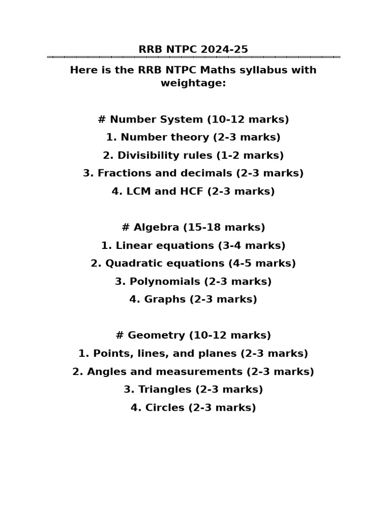 Maths Syllabus | PDF