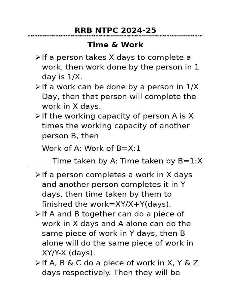 Time & Work | PDF
