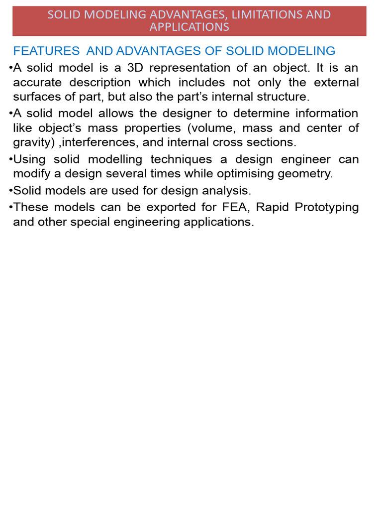 Solid Modeling: Features and Benefits | PDF | Applied Mathematics ...