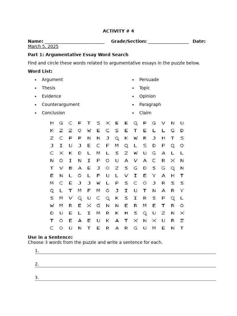 Activity 4 March 5 2025 | PDF