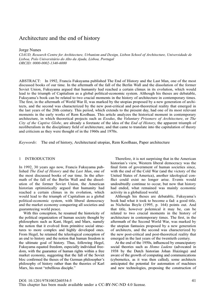 Architecture and Fukuyama's End of History | PDF