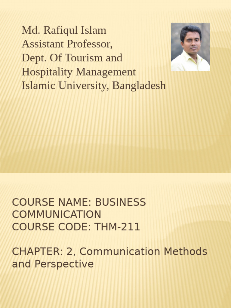 Chapter-2, Communication Methods and Perspective | PDF