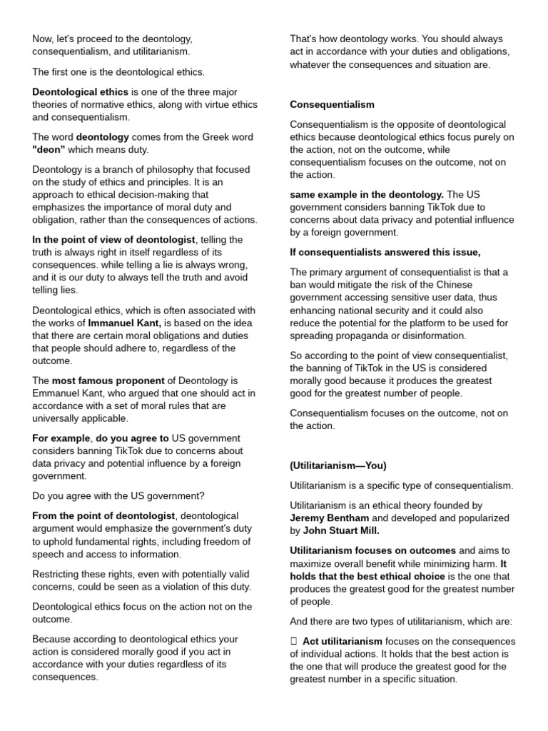 Script in Living in The IT Module 4 | PDF | Utilitarianism | Ethical ...