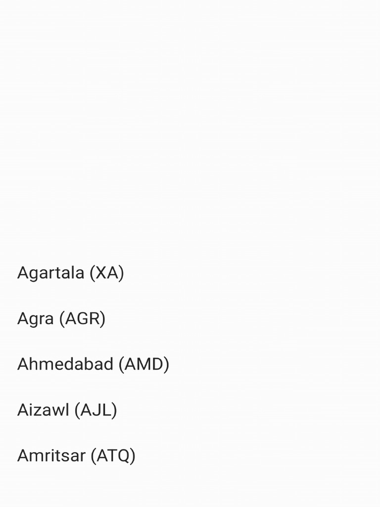All Airport Codes | PDF