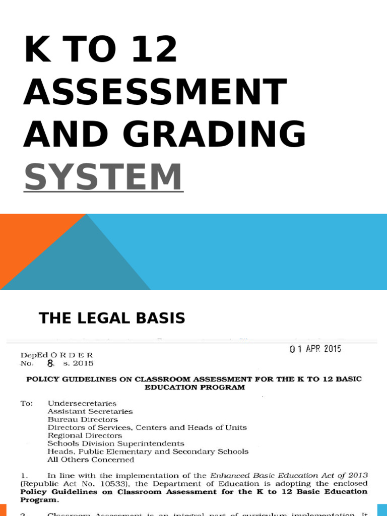 K-12 Assessment and Grading System Guide | PDF | Educational Assessment ...