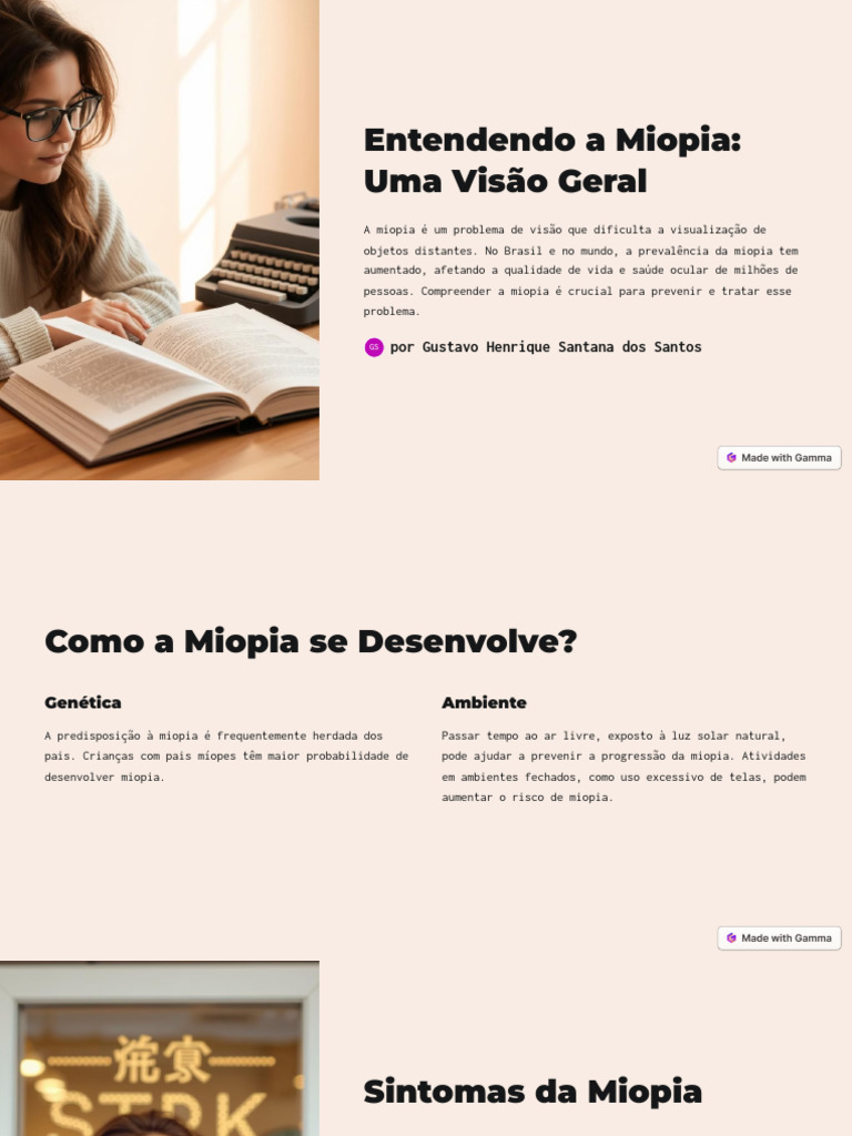 Entendendo A Miopia Uma Visao Geral | PDF | Miopia | Especialidades médicas
