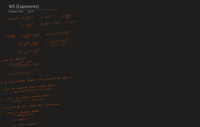 WS (Exponents) | PDF
