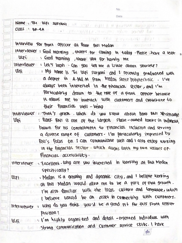 Classwork 2 - Tri Ulfi Suryani | PDF