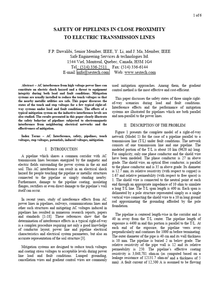 Pipeline Safety Near Power Lines | PDF | Electric Power Transmission ...