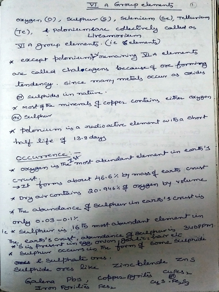 6th Group Elements | PDF