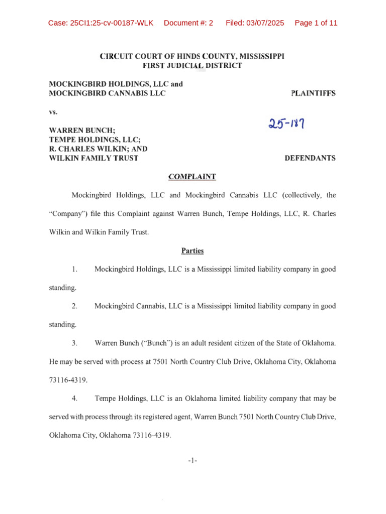 Mockingbird Bunch Complaint | PDF | Arbitration | Tort