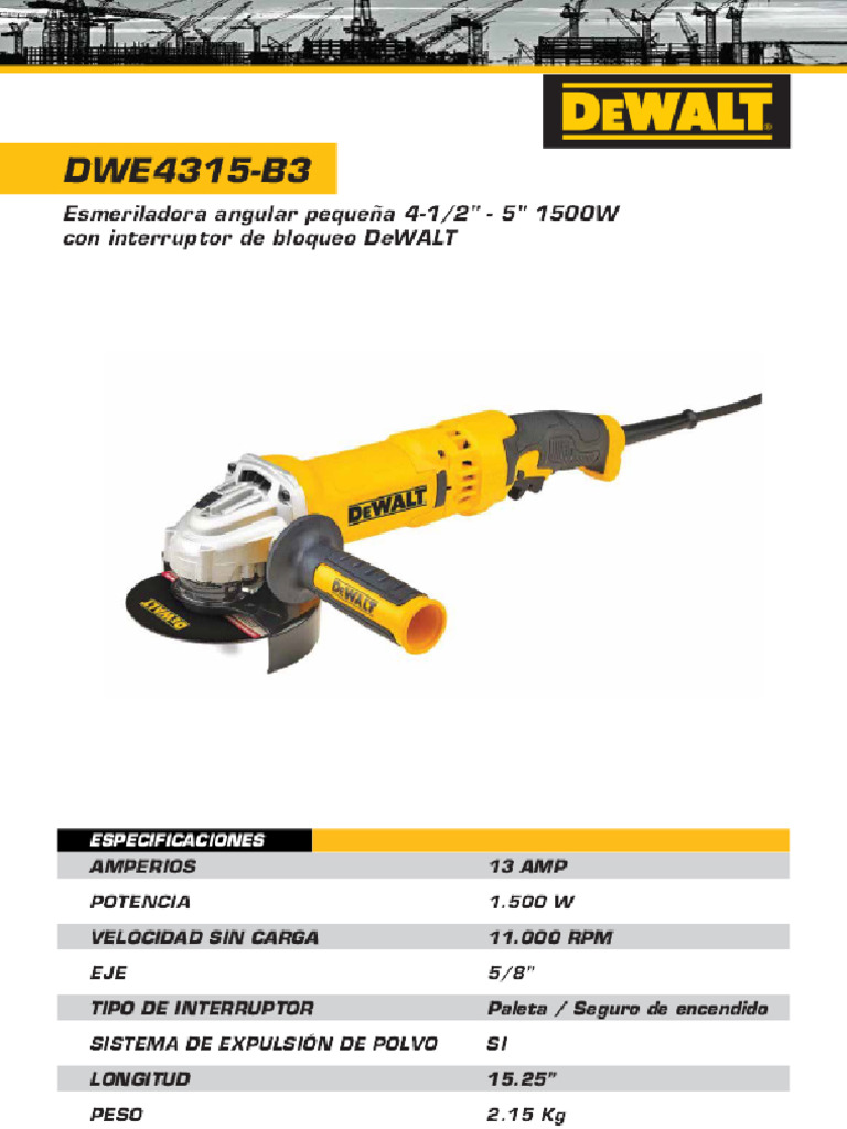 Ficha Tecnica Pulidora Dewalt #39 | PDF