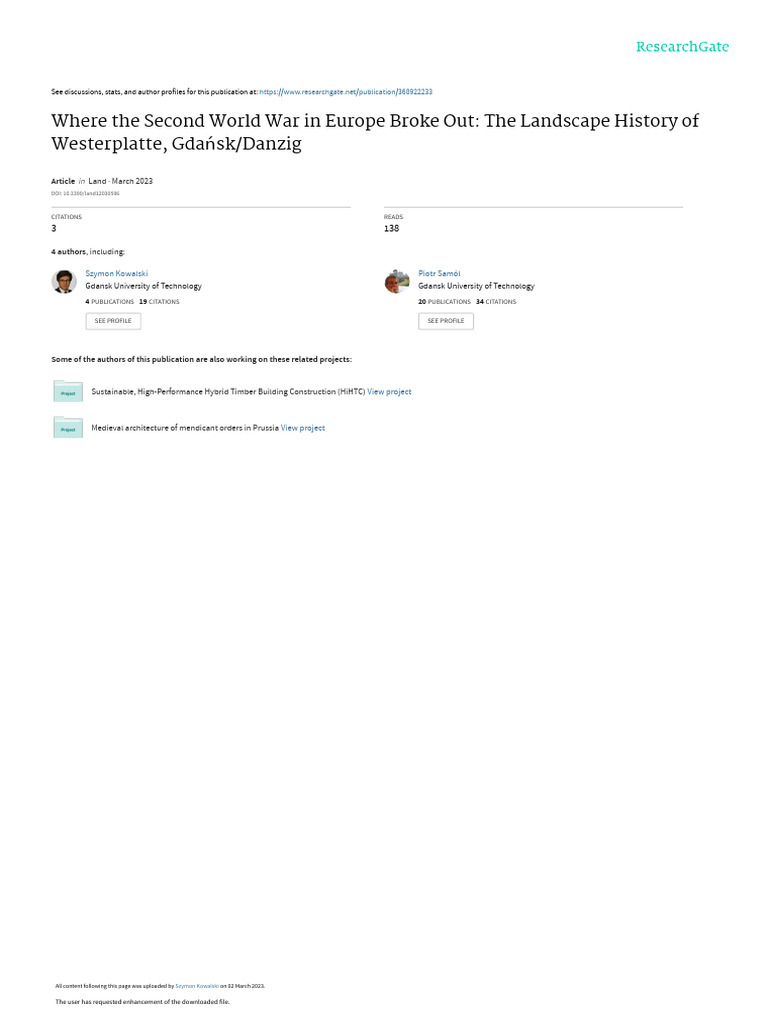 Where The Second World War in Europe Broke Out: The Landscape History ...