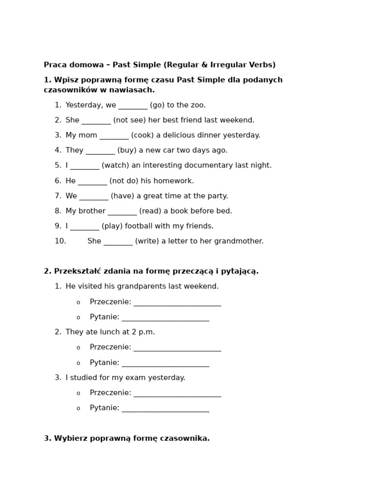 Praca Domowa Na 6 Marca | PDF