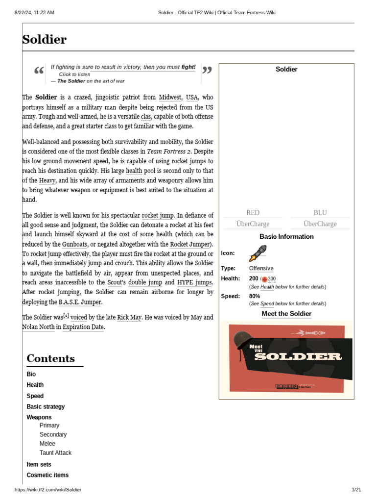 Soldier - Official TF2 Wiki - Official Team Fortress Wiki | PDF