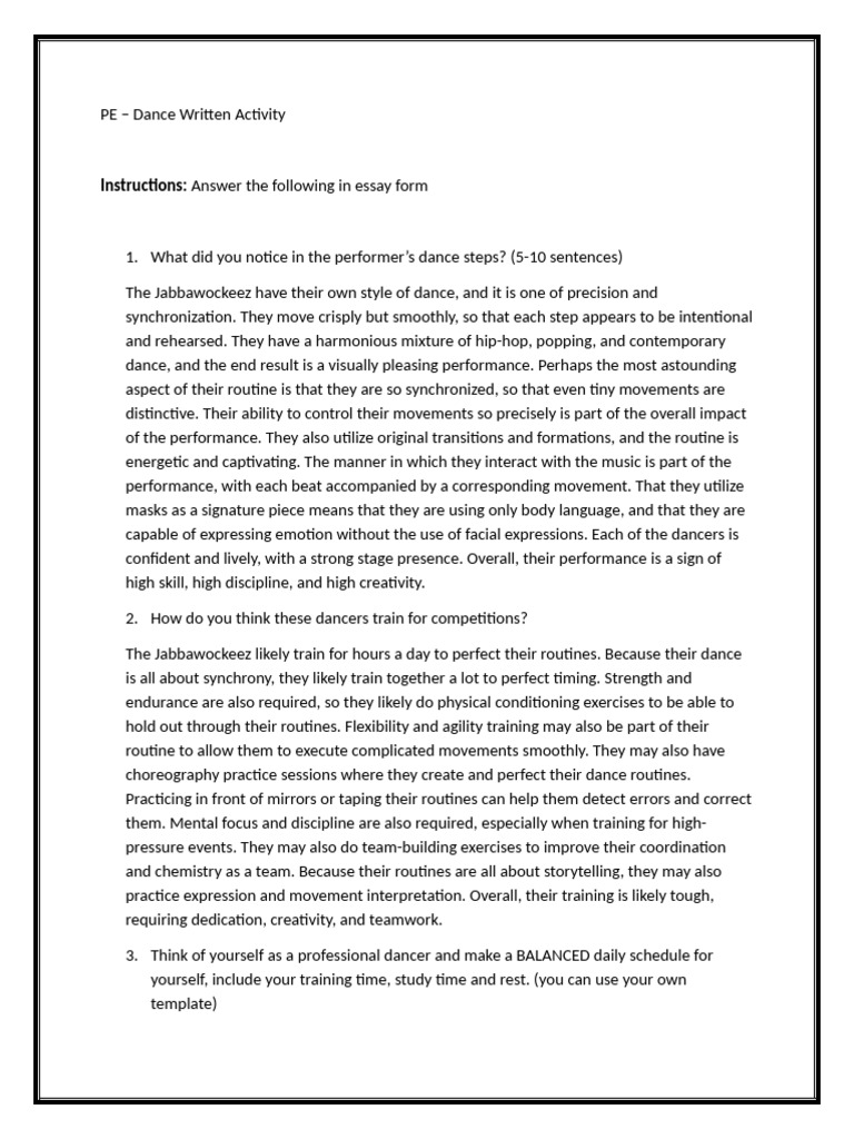 Health 10-SVP - Activity - Hip Hop (JM EVO B. BULALAQUE) | PDF | Dances ...