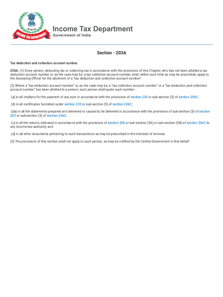 Section - 203A | PDF