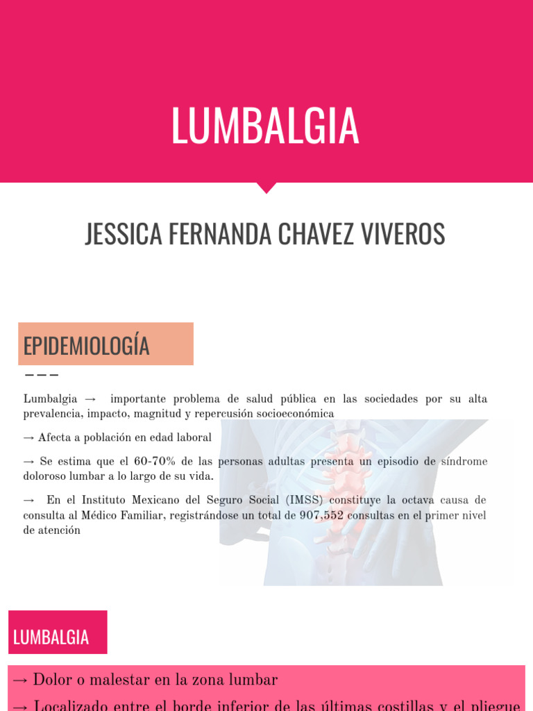 LUMBALGIA | PDF | Dolor lumbar | Enfermedades y trastornos