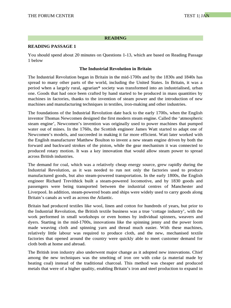 Final Test - Reading + Listening - Jan0988 | PDF | Industrial ...